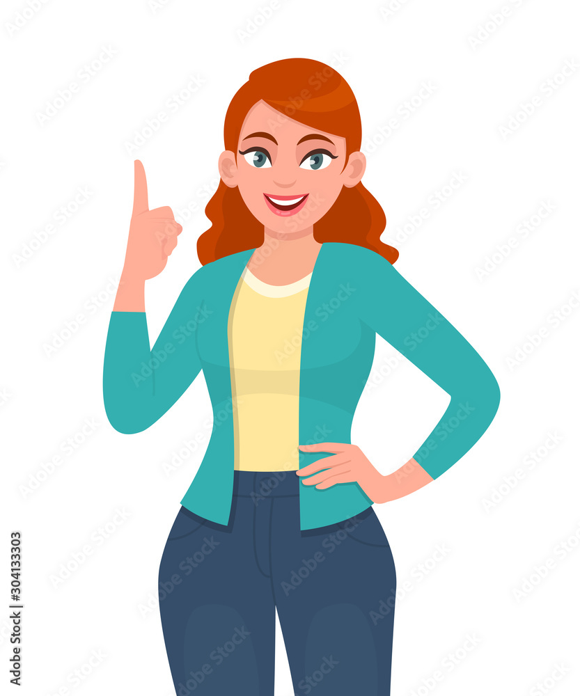 Female Pointing Finger Up