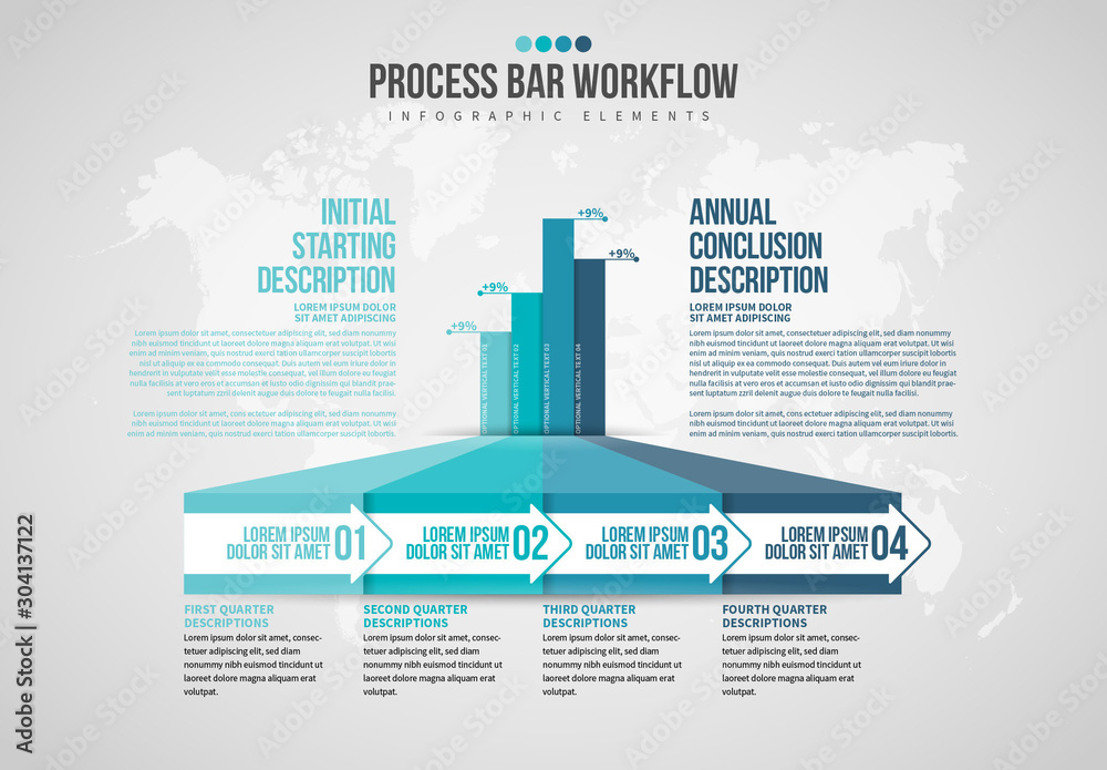 Process Bars Workflow Infographic Stock Template | Adobe Stock