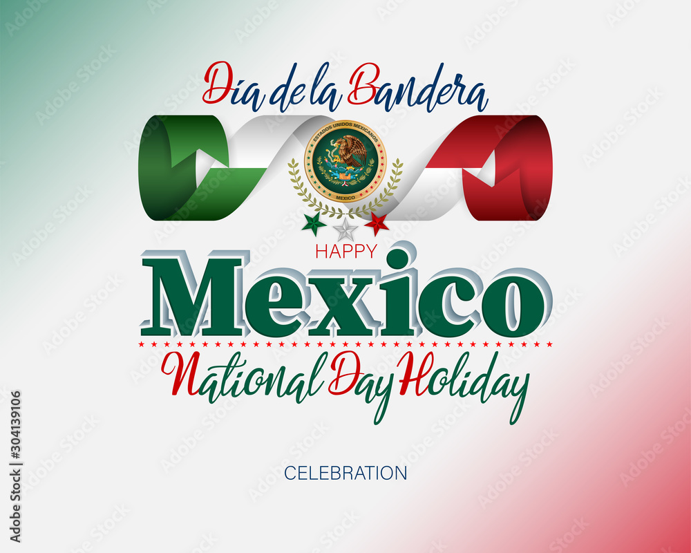 Holiday design, background with handwriting and 3d texts, national flag ...