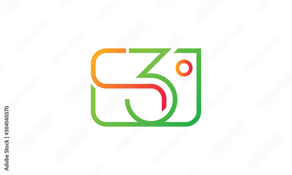 logo letter s3 camera media vector Stock Vector | Adobe Stock