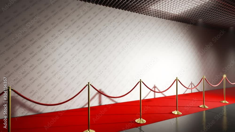 Seamless loop animation of a red carpet backdrop for photos. Camera ...