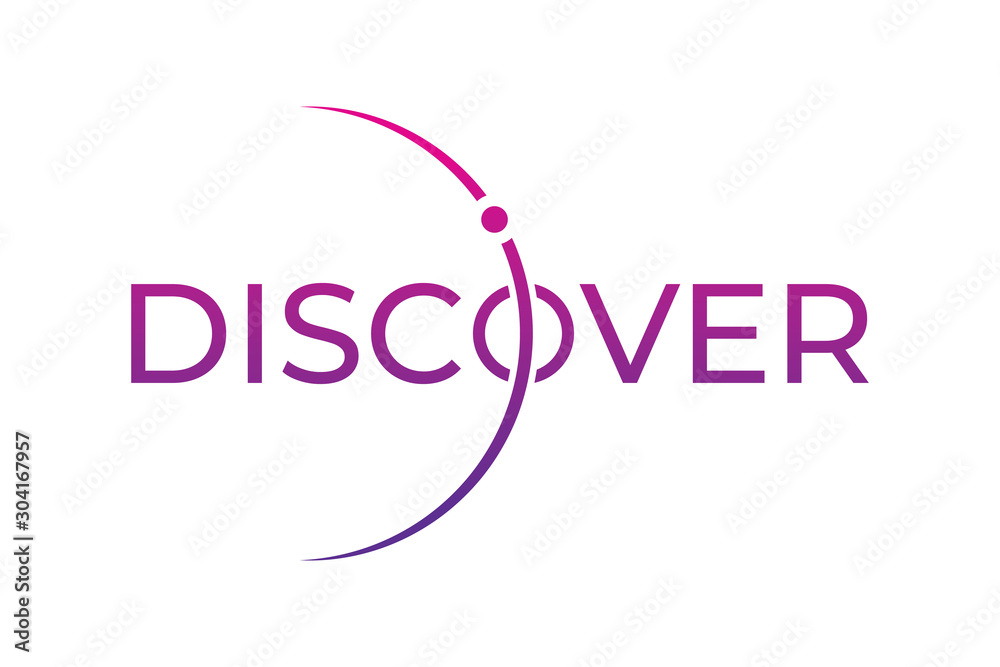 discover vector logo. purple discover word and planet concept Stock ...