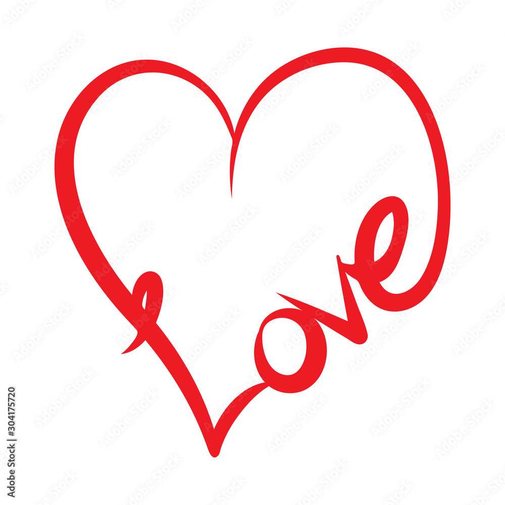 Love Word Art Heart