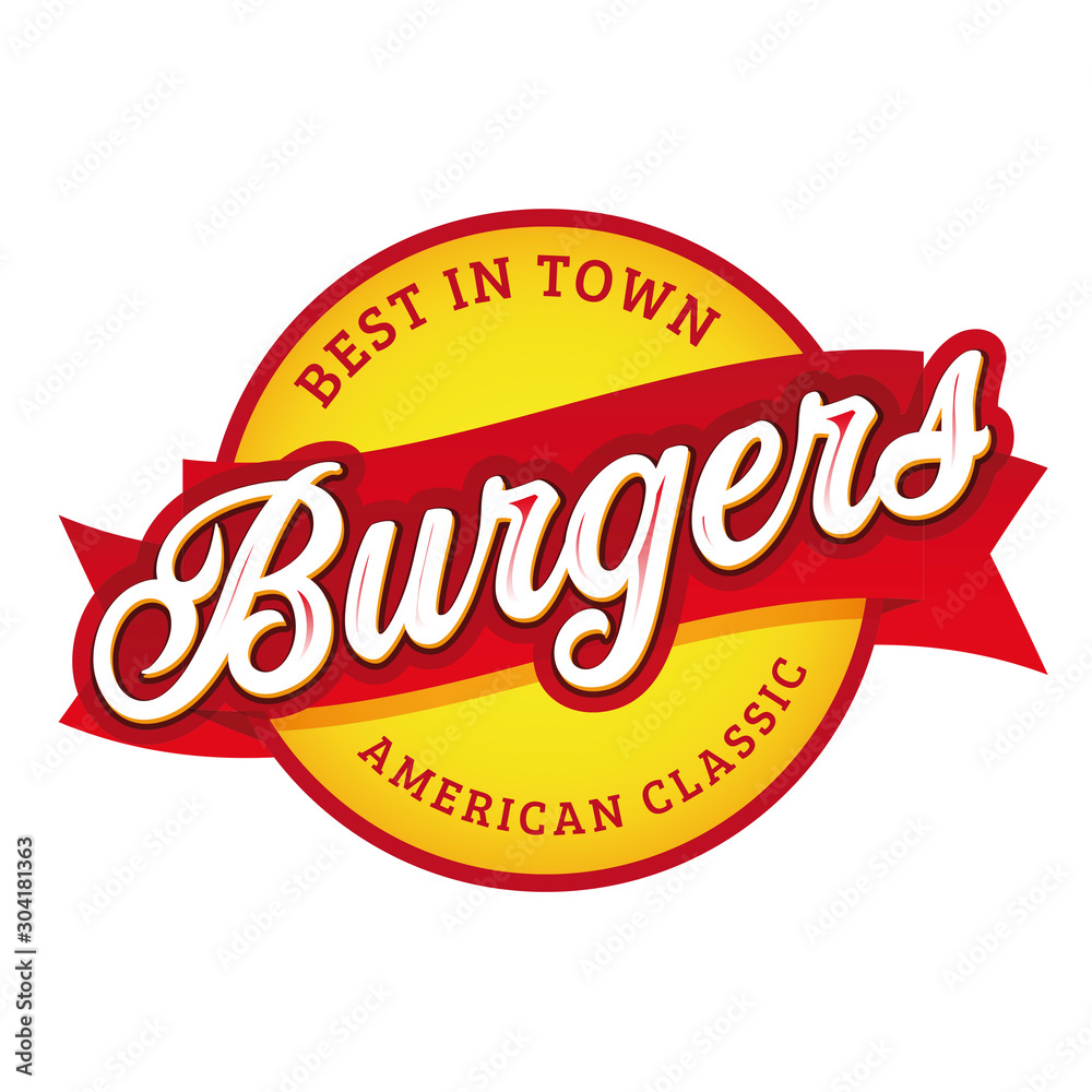 Vintage Burgers sign lettering stamp Stock Vector | Adobe Stock