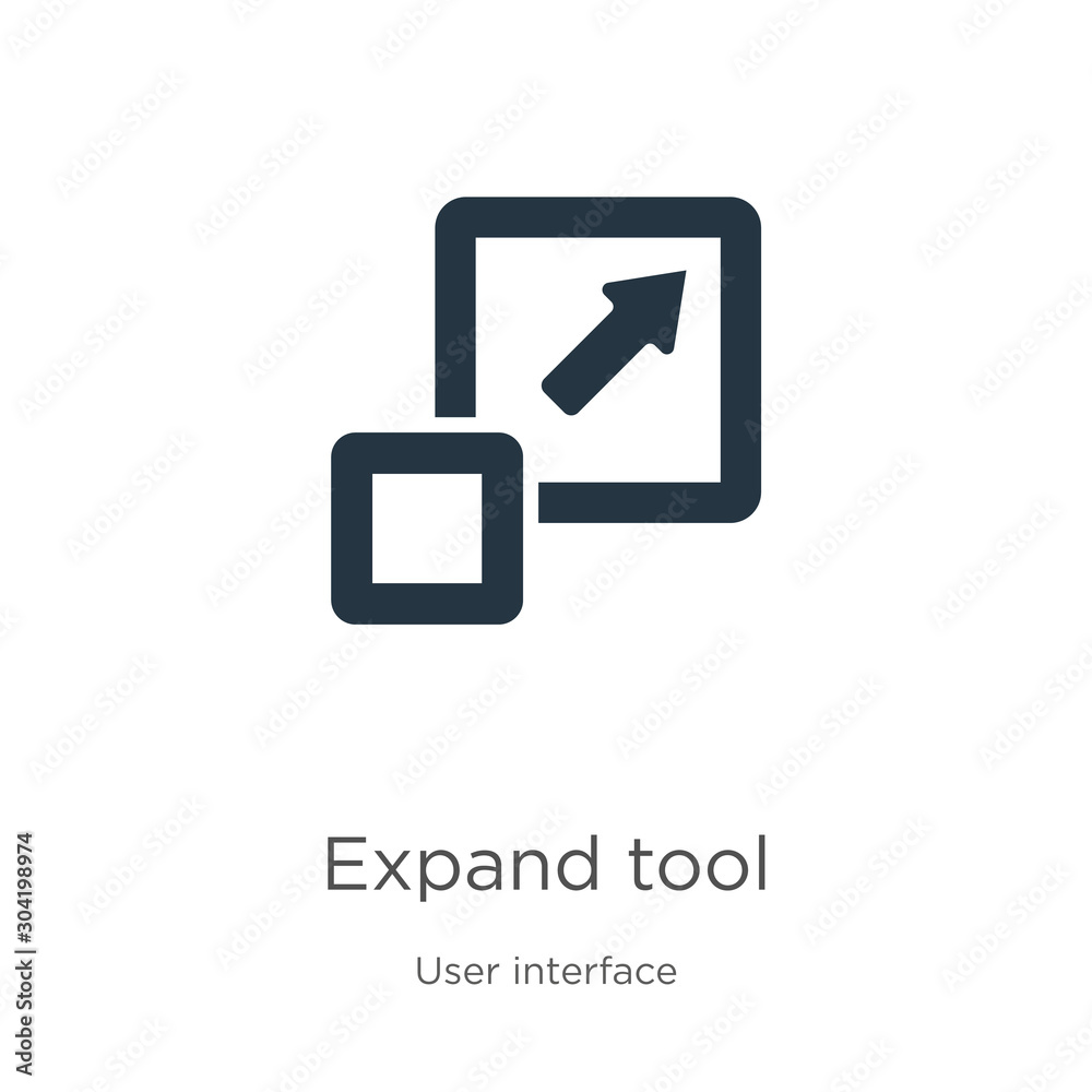 Expand tool icon vector. Trendy flat expand tool icon from user ...