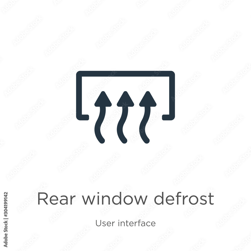 Rear window defrost icon vector. Trendy flat rear window defrost icon ...