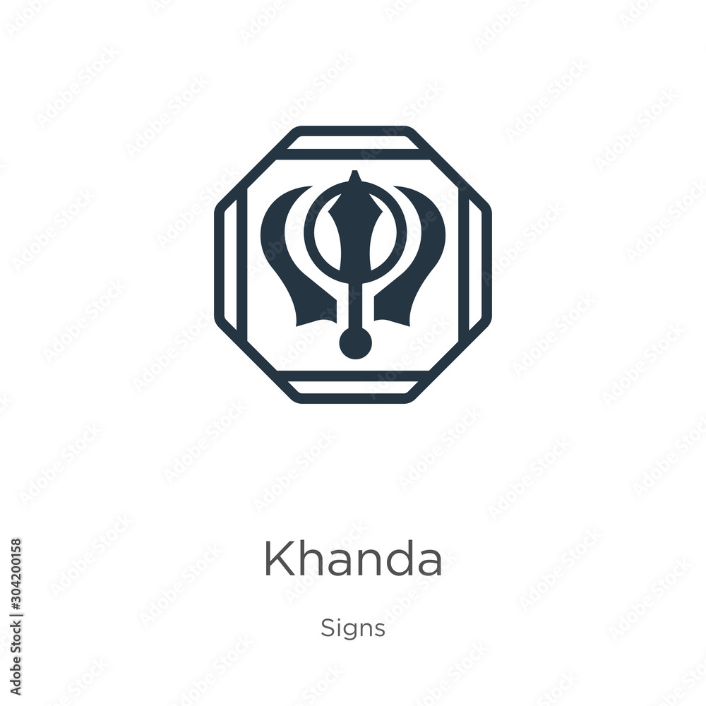 Khanda icon vector. Trendy flat khanda icon from signs collection ...