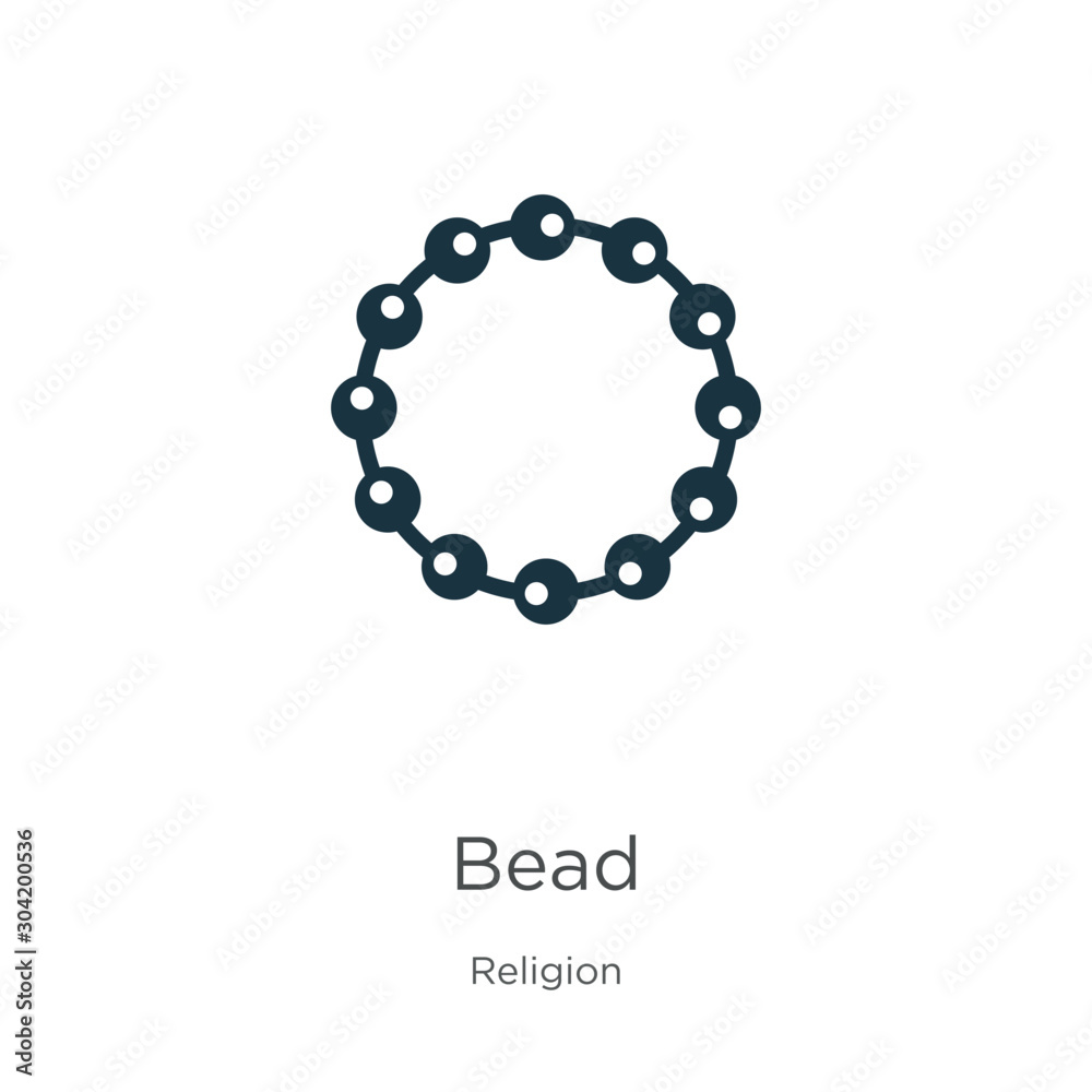 Bead icon vector. Trendy flat bead icon from religion collection ...