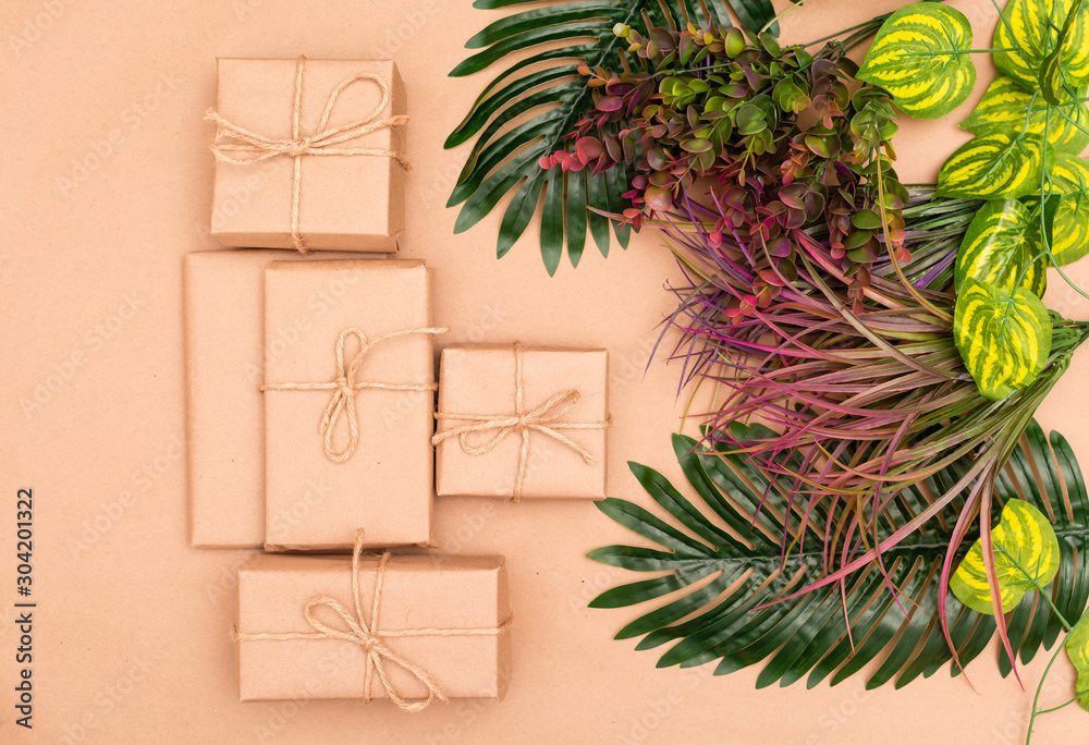 Box wrapping on neutral background Stock Photo | Adobe Stock