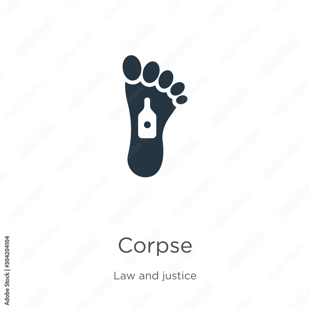 Corpse icon vector. Trendy flat corpse icon from law and justice ...