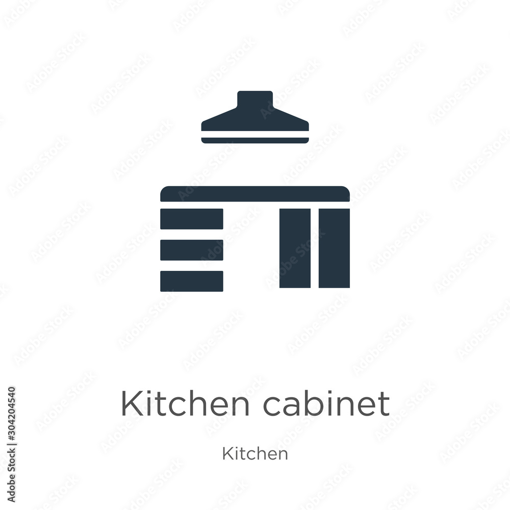 Kitchen cabinet icon vector. Trendy flat kitchen cabinet icon from ...