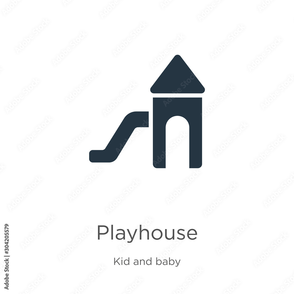 Playhouse icon vector. Trendy flat playhouse icon from kids and baby ...