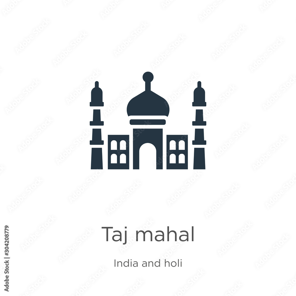 Taj mahal icon vector. Trendy flat taj mahal icon from india and holi ...