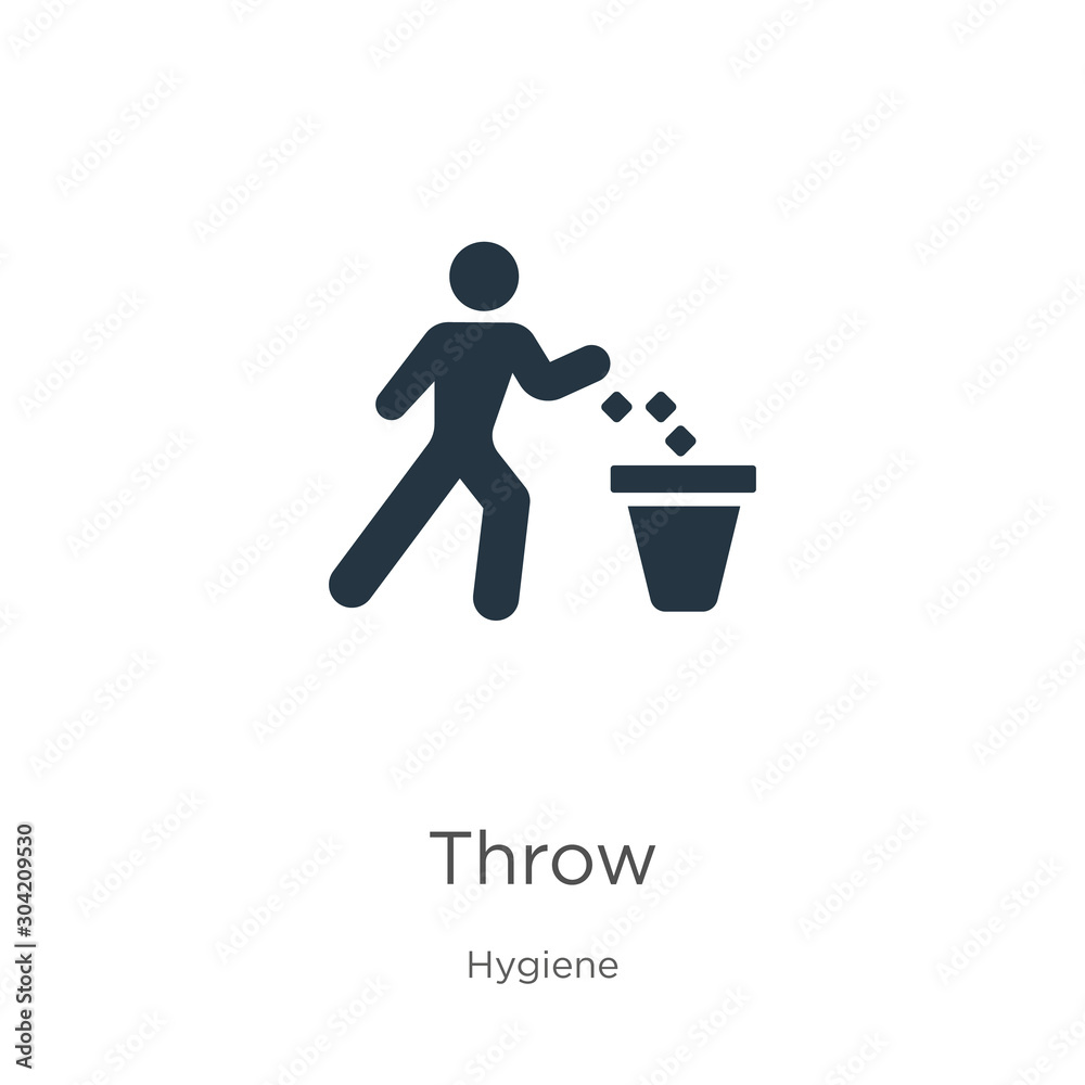 Throw icon vector. Trendy flat throw icon from hygiene collection ...