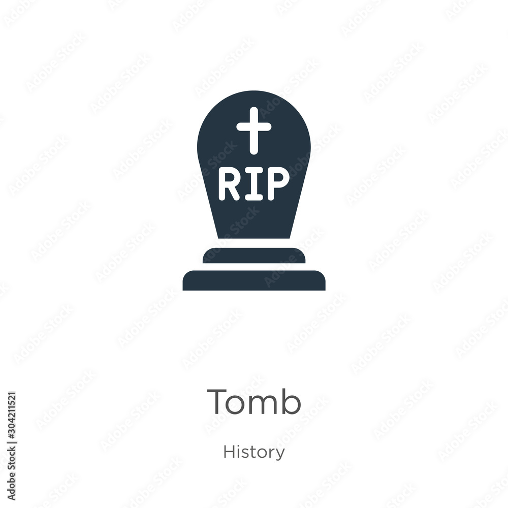 Tomb icon vector. Trendy flat tomb icon from history collection ...