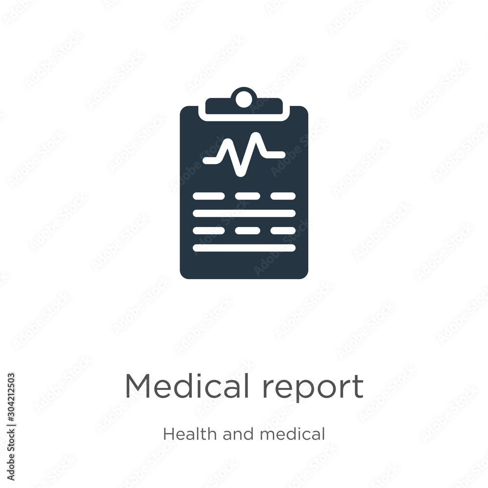 Medical report icon vector. Trendy flat medical report icon from health ...