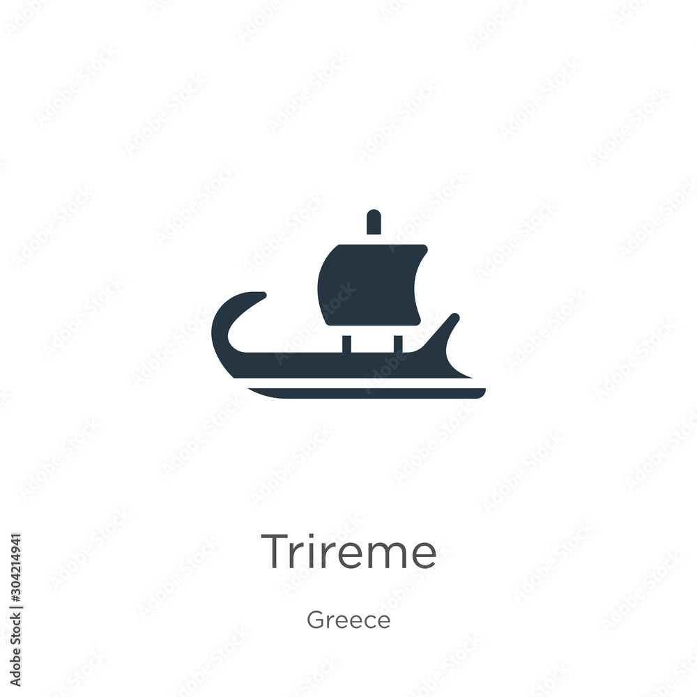 Trireme icon vector. Trendy flat trireme icon from greece collection ...