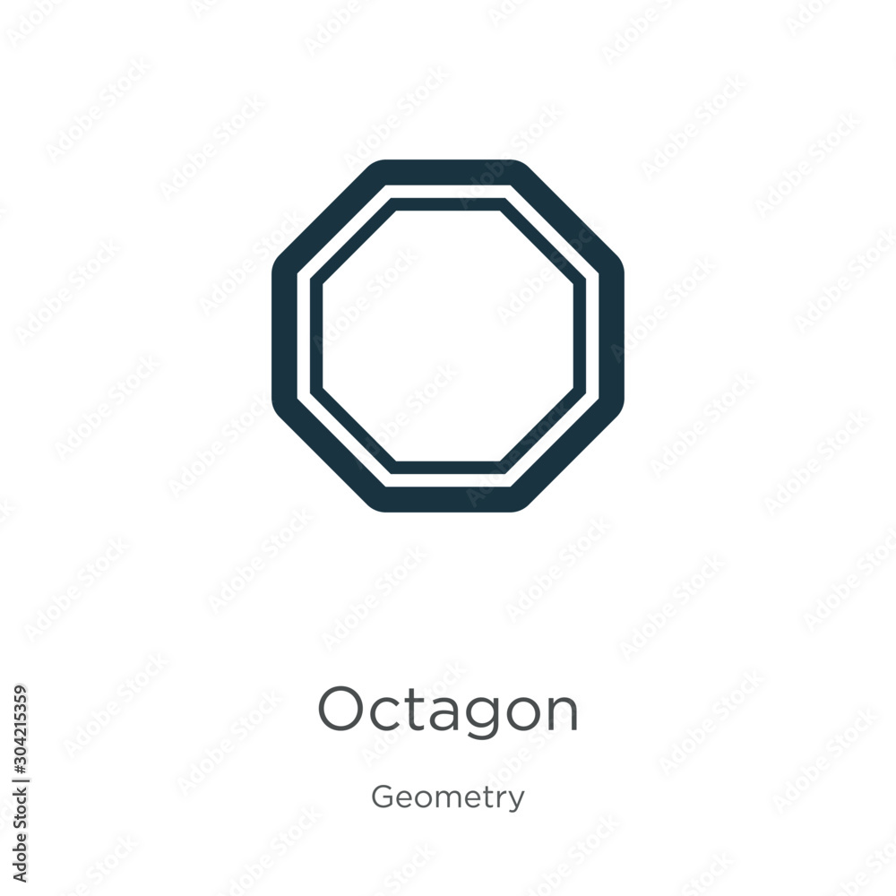 Octagon icon vector. Trendy flat octagon icon from geometry collection ...
