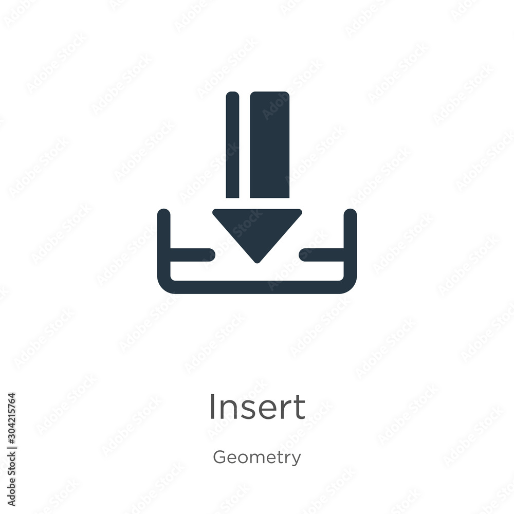 Insert icon vector. Trendy flat insert icon from geometry collection ...