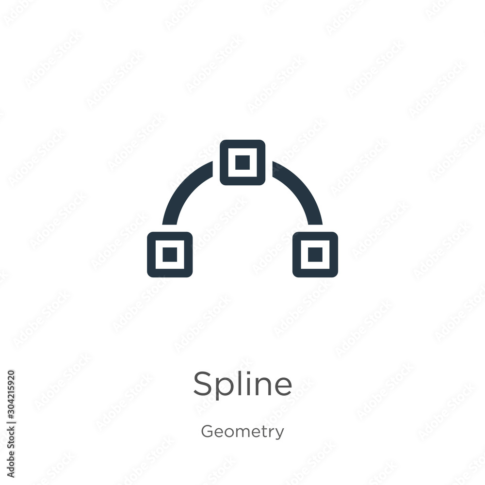 Spline icon vector. Trendy flat spline icon from geometry collection ...
