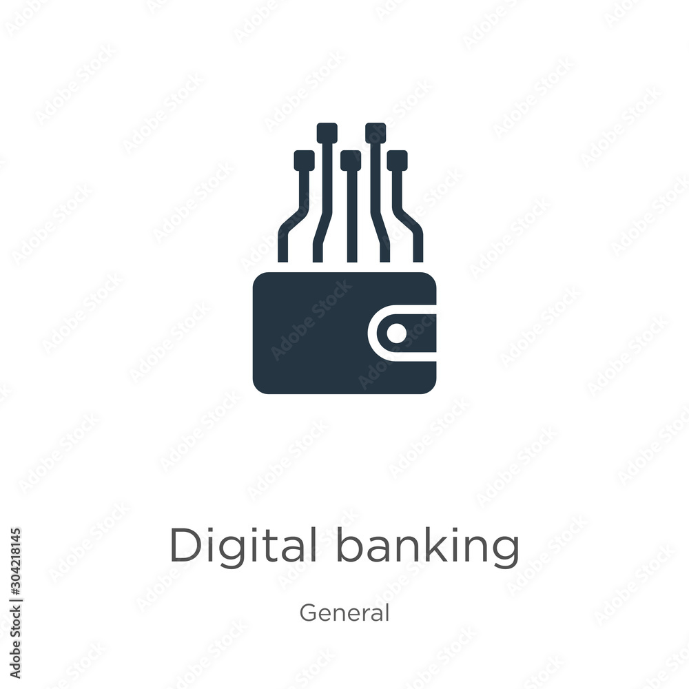 Digital banking icon vector. Trendy flat digital banking icon from ...