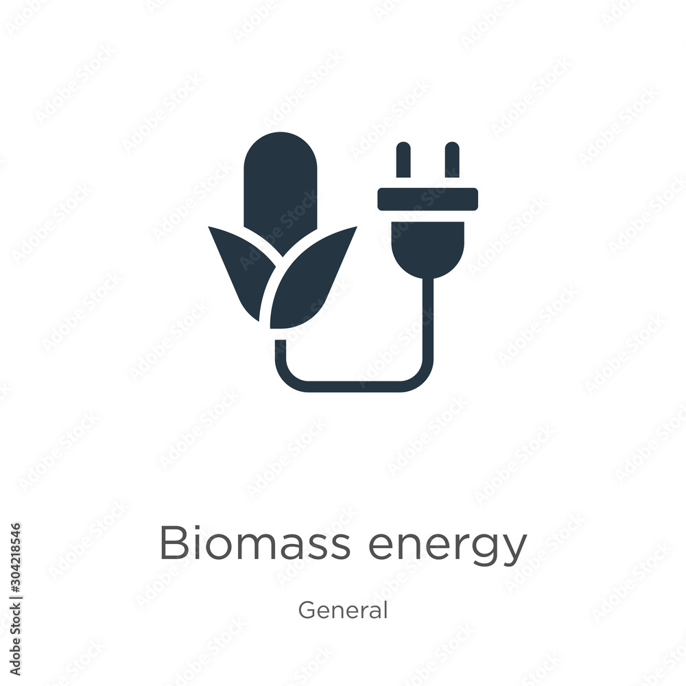 Biomass energy icon vector. Trendy flat biomass energy icon from ...