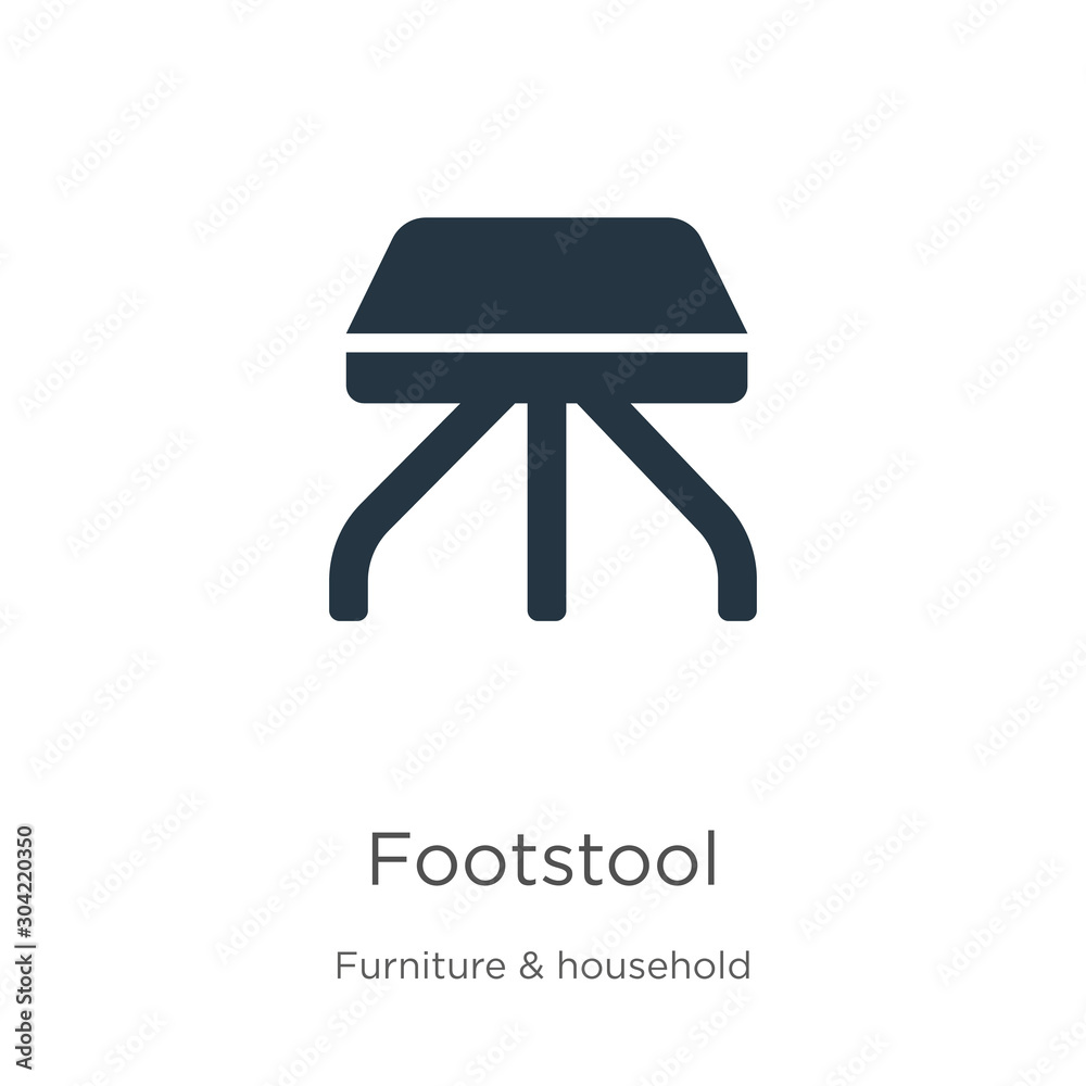 Footstool icon vector. Trendy flat footstool icon from furniture and ...