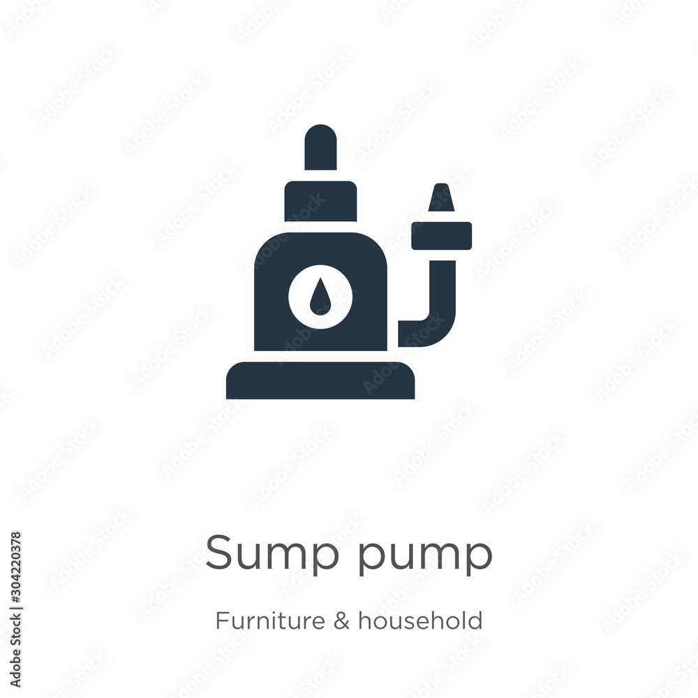 Sump pump icon vector. Trendy flat sump pump icon from furniture and ...