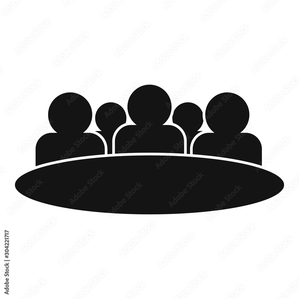 Round table audience icon. Simple illustration of round table audience ...