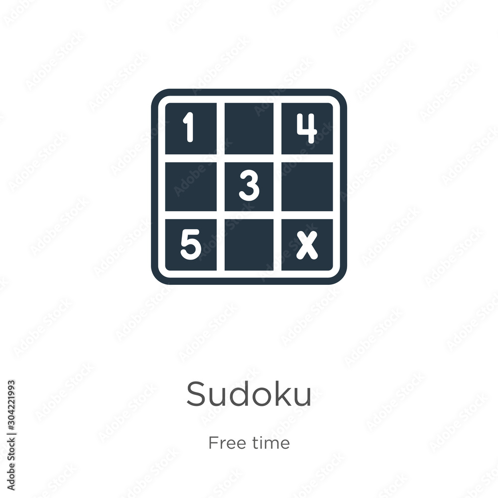 Sudoku icon vector. Trendy flat sudoku icon from free time collection ...