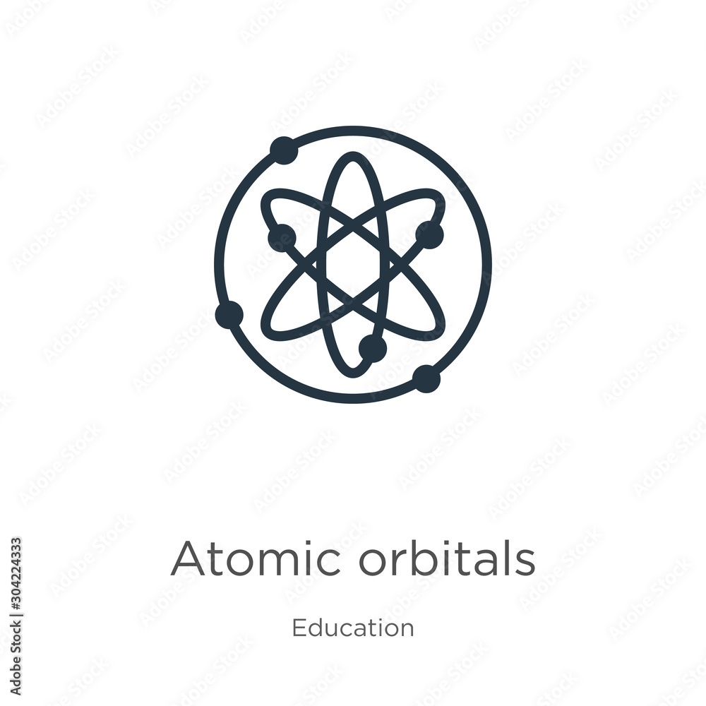 Atomic orbitals icon vector. Trendy flat atomic orbitals icon from ...