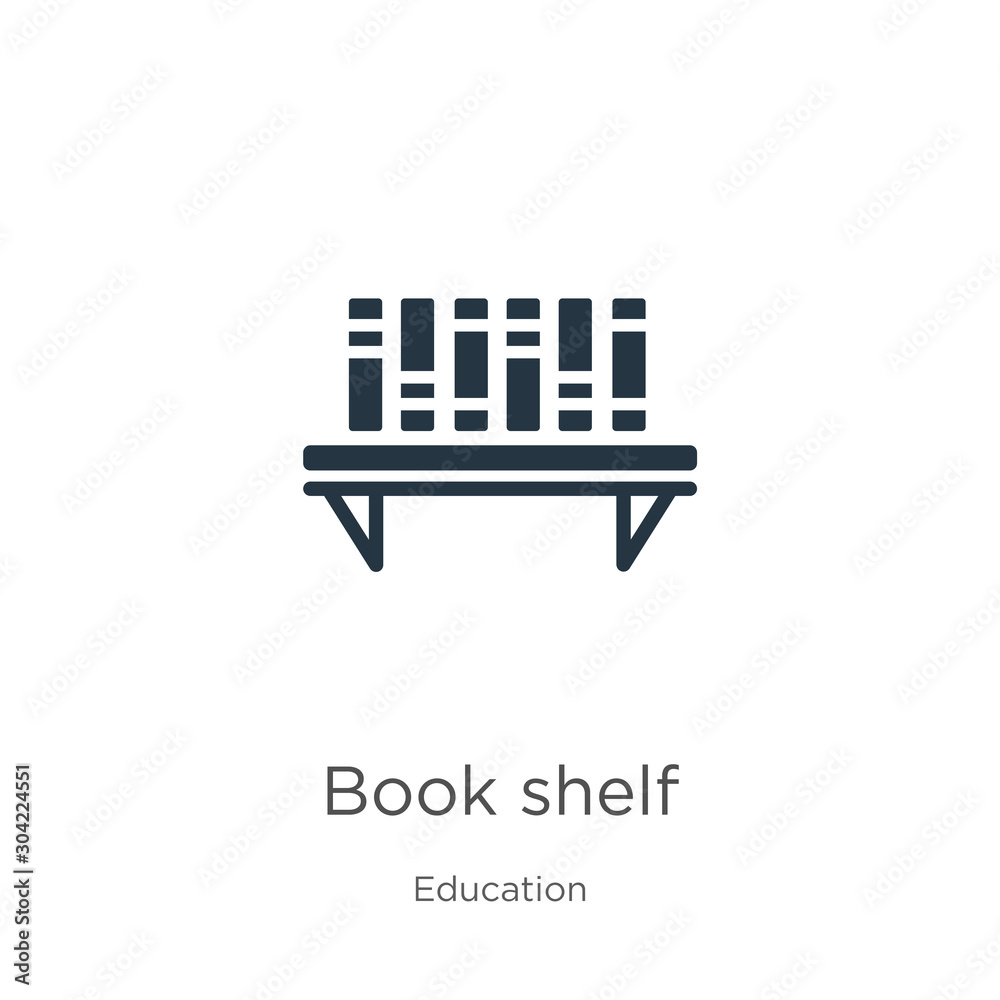 Book shelf icon vector. Trendy flat book shelf icon from education ...