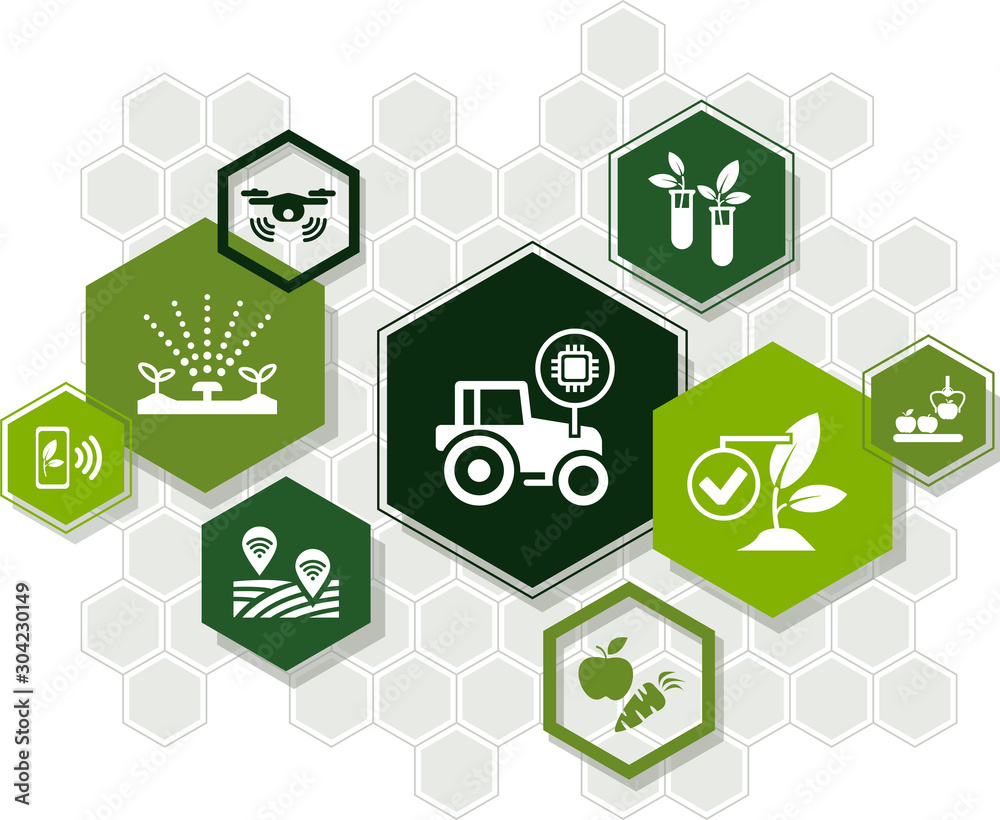 e-agriculture icon concept: smart farming / ict technology in ... e-agriculture icon concept: smart farming / ict technology in ...