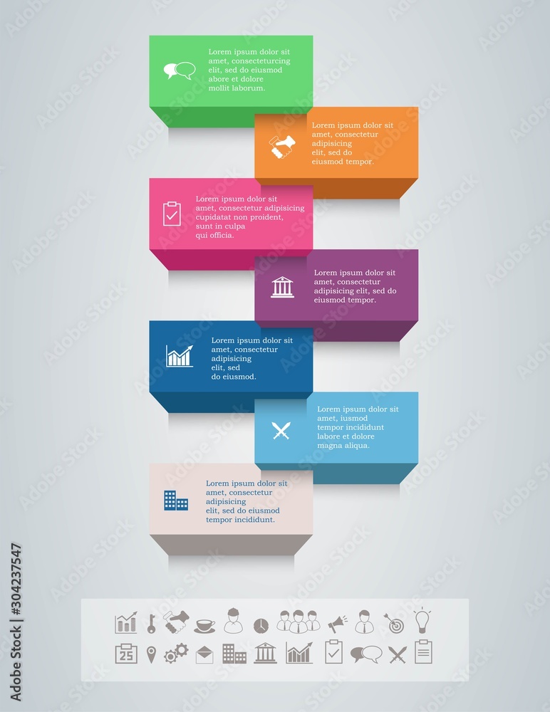 Seven Options Plan Slide Template. Business concept with options. For ...