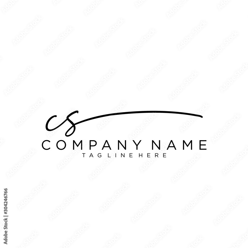 Initial letter CS Signature handwriting Logo Vector Stock Vector ...
