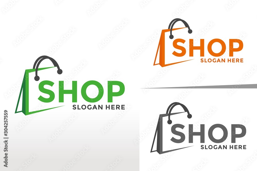 Shop logo, Shopping logo design, Online Shop logo vector template Stock ...