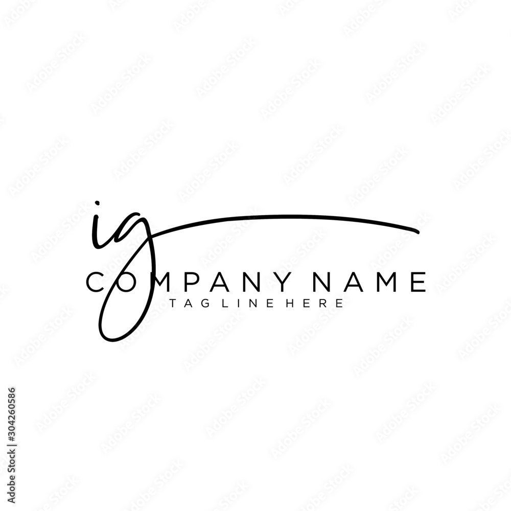 Initial letter IG Signature handwriting Logo Vector Stock Vector ...