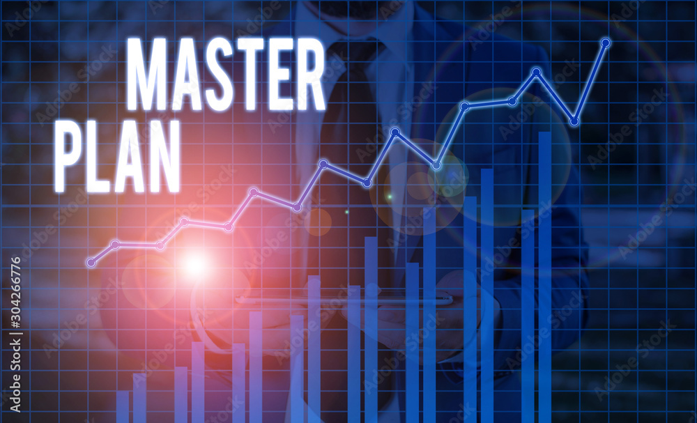 Handwriting text Master Plan. Conceptual photo dynamic longterm ...