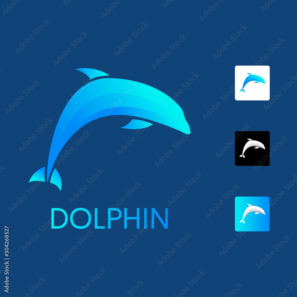 Colorful dolphin logo design concept. Stock Vector | Adobe Stock
