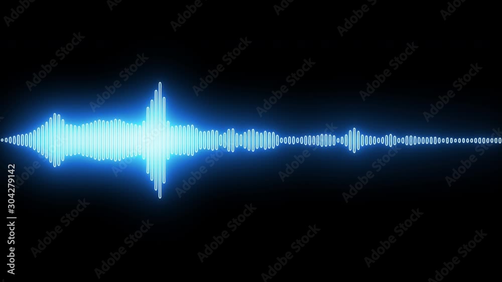 Blue glowing disco rhythm equalizing sound wave graphic - looped Stock ...