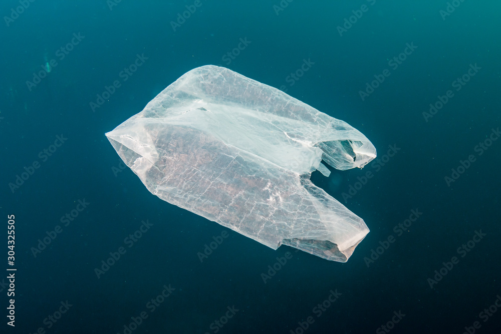 Foto de Plastic Pollution in the Ocean - A discarded plastic bag ...