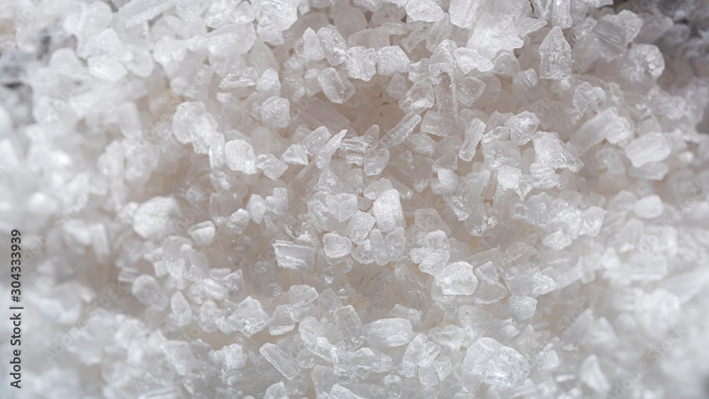 Pure crystals of sea salt. Food product. Macro Stock Photo | Adobe Stock