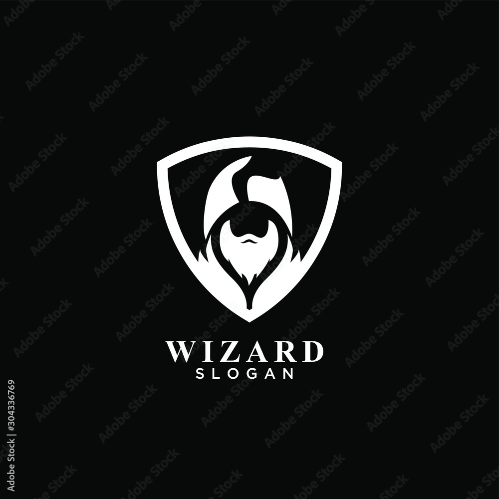 wizard badge logo icon design vector illustration Stock Vector | Adobe ...