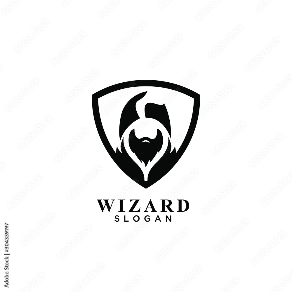 wizard badge logo icon design vector illustration Stock Vector | Adobe ...