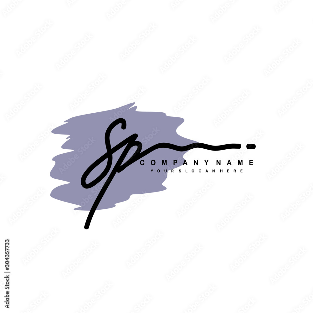 SP handwriting logo template of initial signature. beauty monogram and ...