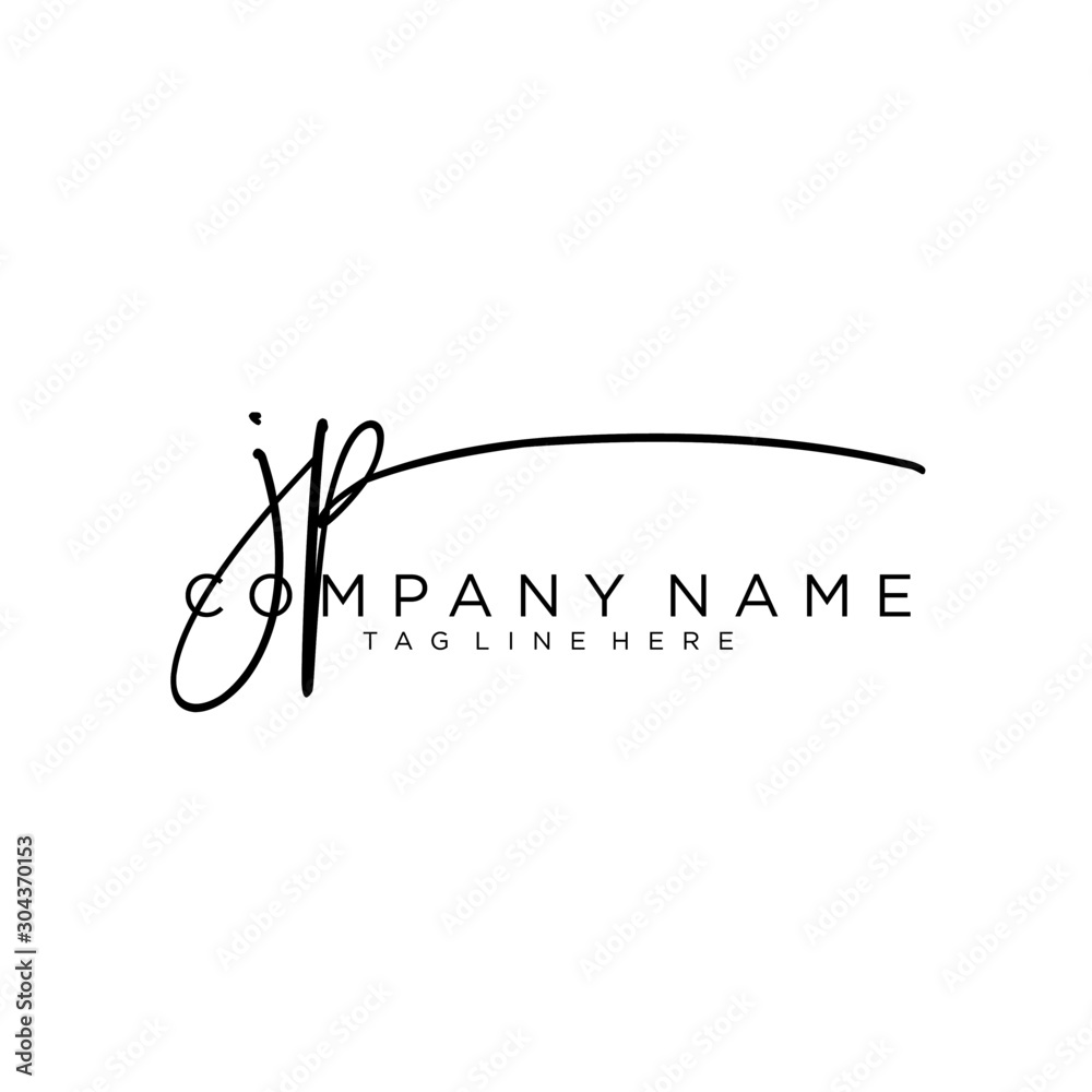 Initial letter JP Signature handwriting Logo Vector Stock Vector ...