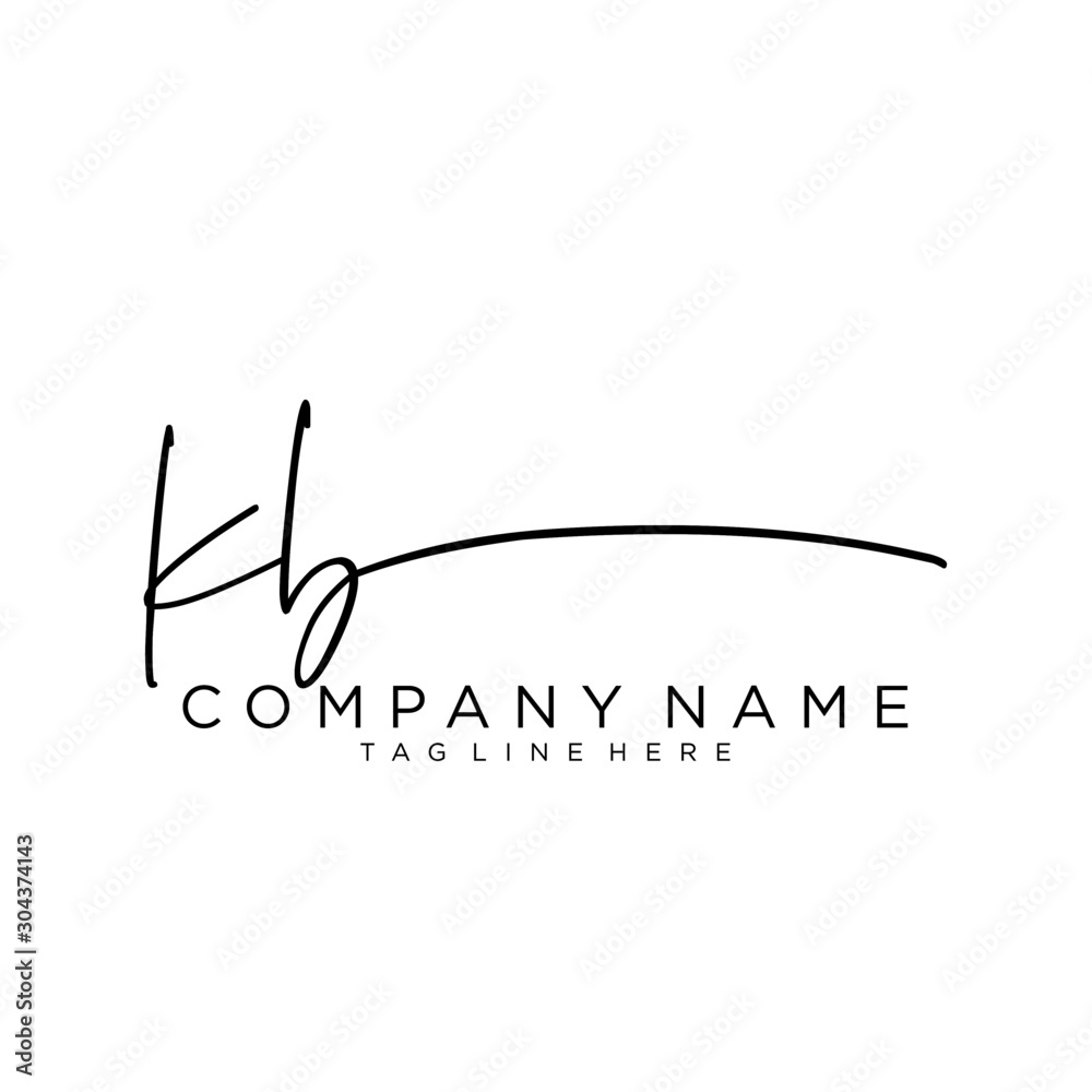 Initial letter KB Signature handwriting Logo Vector Stock Vector ...