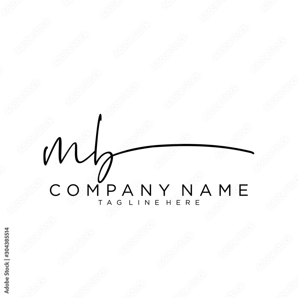 Initial letter MB Signature handwriting Logo Vector Stock Vector ...