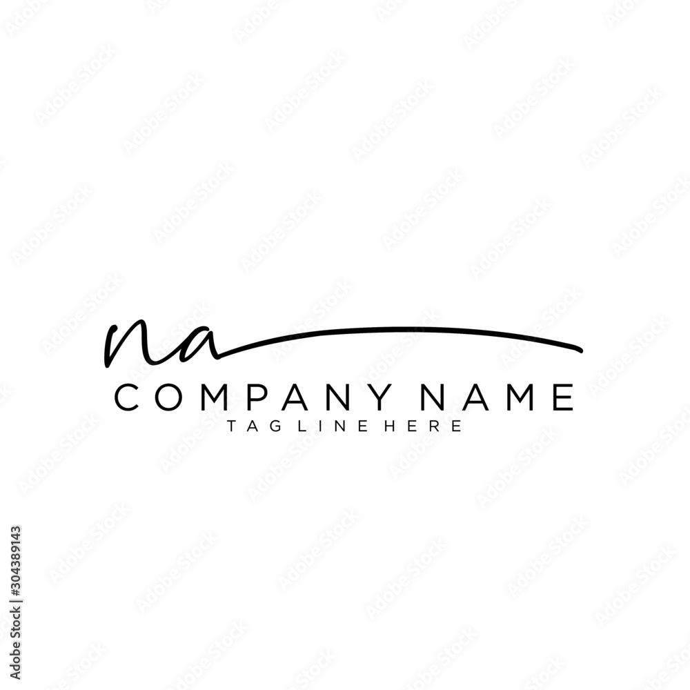 Initial letter NA Signature handwriting Logo Vector Stock Vector ...