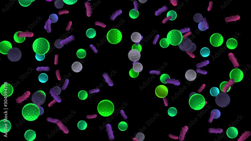 Animated Germs Bacteria Virus Floating around Video Clip with ...